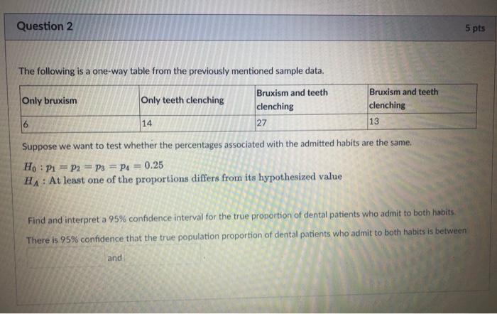 Solved Question 2 The following is a one-way table from the | Chegg.com