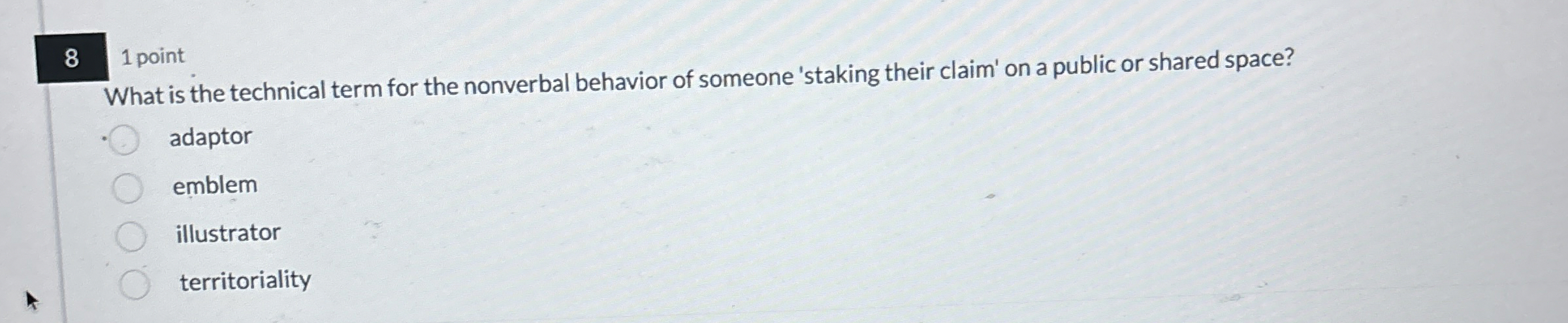 Solved 81 ﻿pointWhat is the technical term for the nonverbal | Chegg.com
