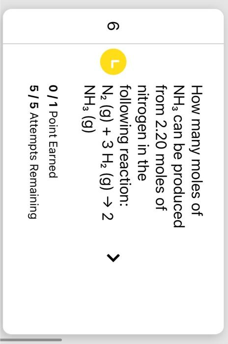 Solved How many moles of NH3 can be produced from 2.20 moles | Chegg.com