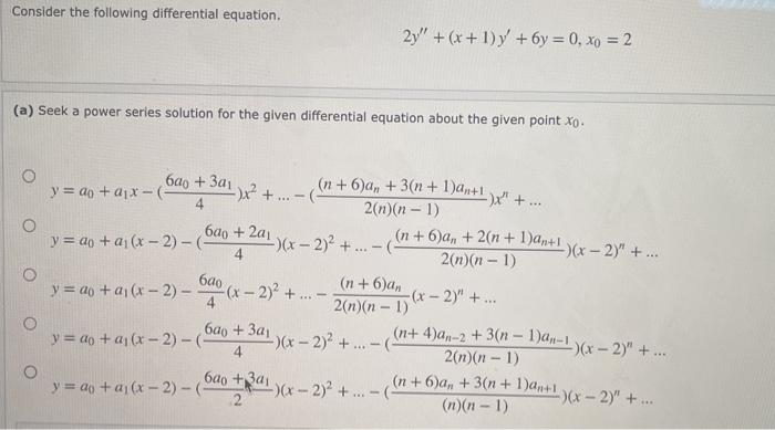 Solved Consider the following differential equation. 2y | Chegg.com