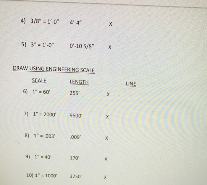 Solved DRAW TO SCALE ASSIGNMENT Use the given scales to draw | Chegg.com