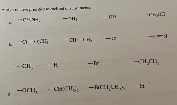 Solved Assign relative priorities to each set of | Chegg.com