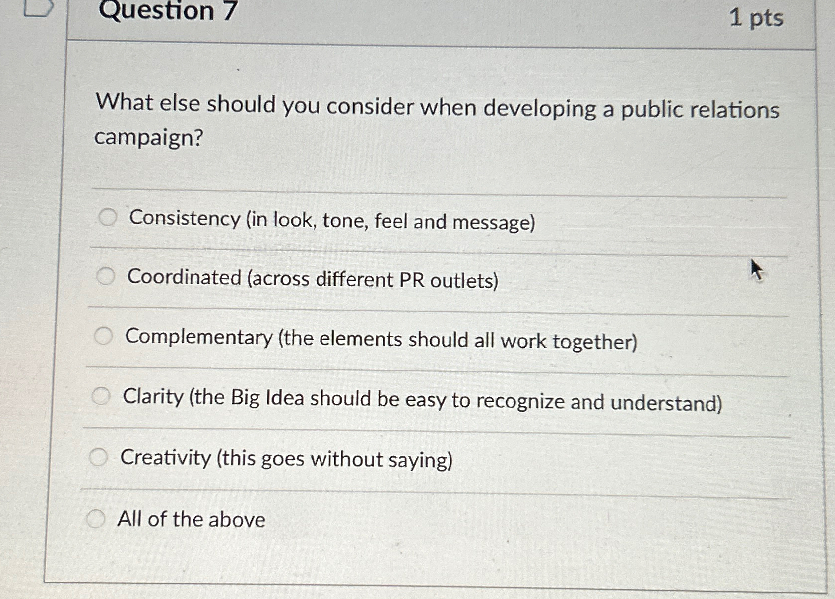 Solved Question 71ptsWhat else should you consider when | Chegg.com