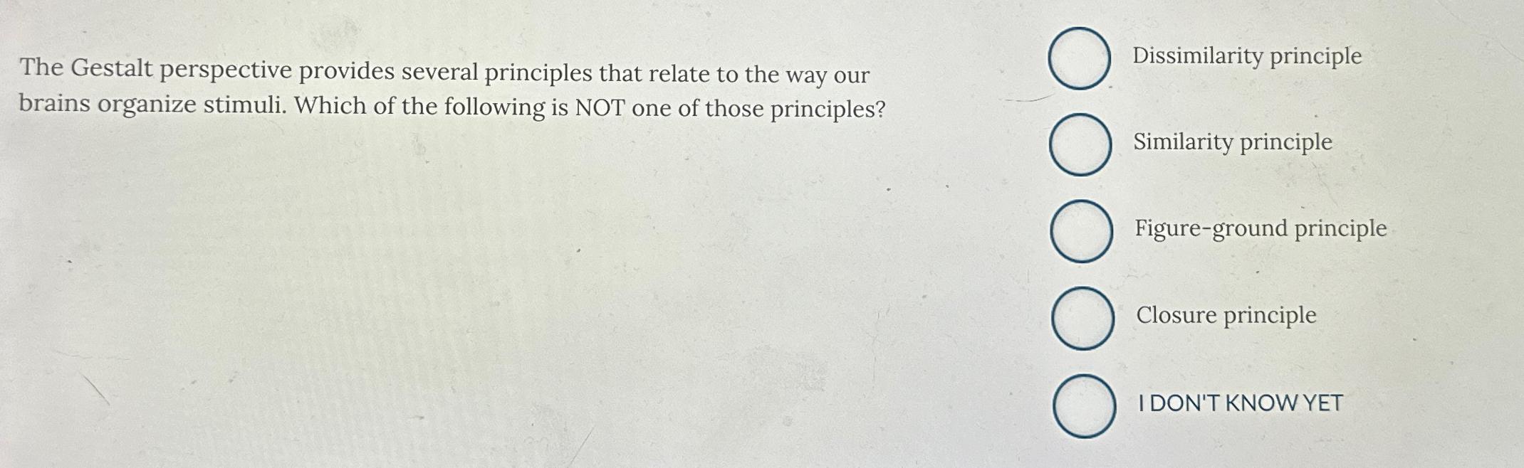 Solved The Gestalt perspective provides several principles | Chegg.com