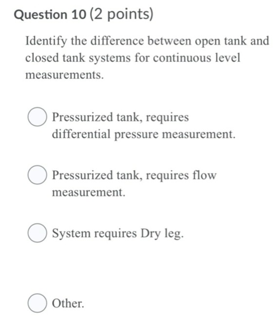 Solved Question 10 (2 points) Identify the difference | Chegg.com