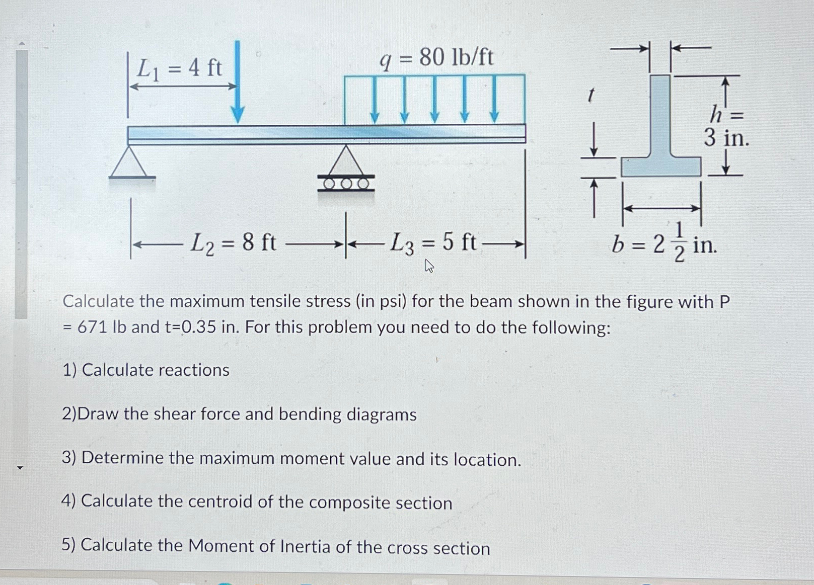 Solved Calculate the maximum tensile stress (in psi) ﻿for | Chegg.com