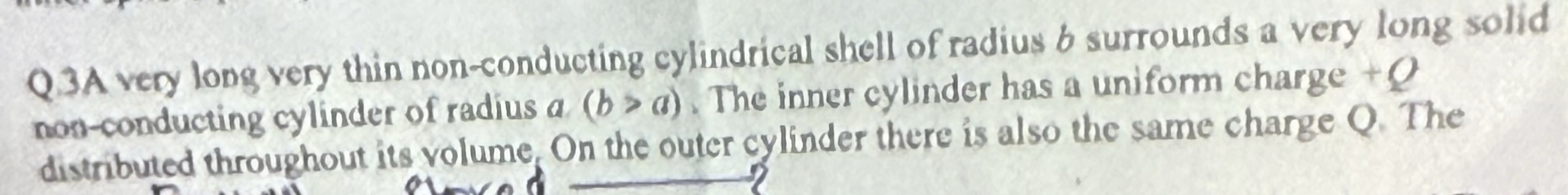 Solved Q3A very long very thin non-conducting cylindrical | Chegg.com