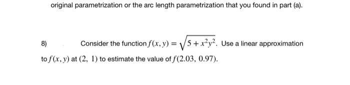 Solved original parametrization or the arc length | Chegg.com