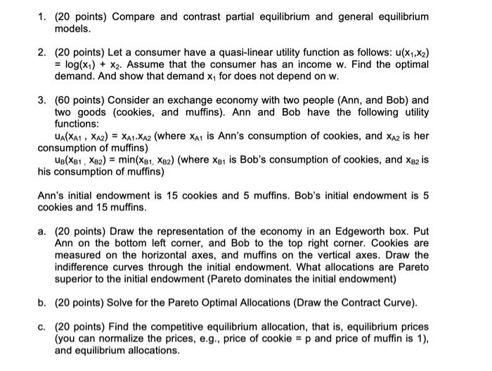 Solved 1. (20 points) Compare and contrast partial | Chegg.com