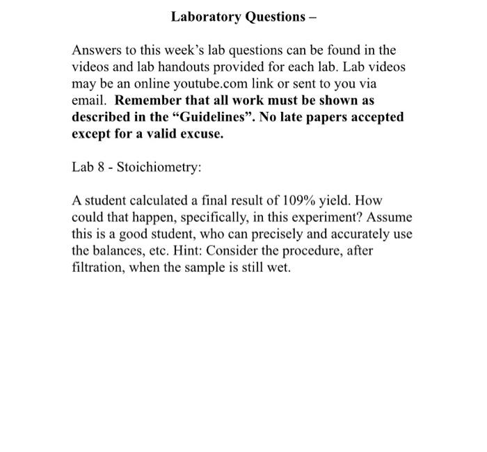 Solved Laboratory Questions - Answers to this week's lab | Chegg.com
