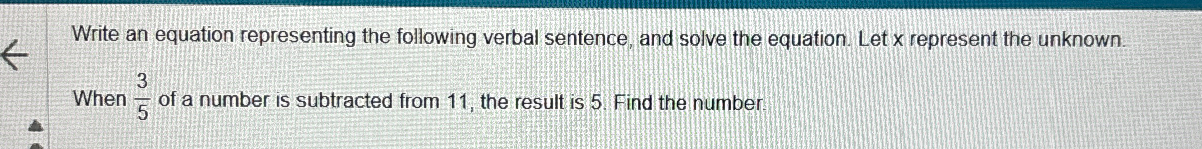Solved Write an equation representing the following verbal | Chegg.com