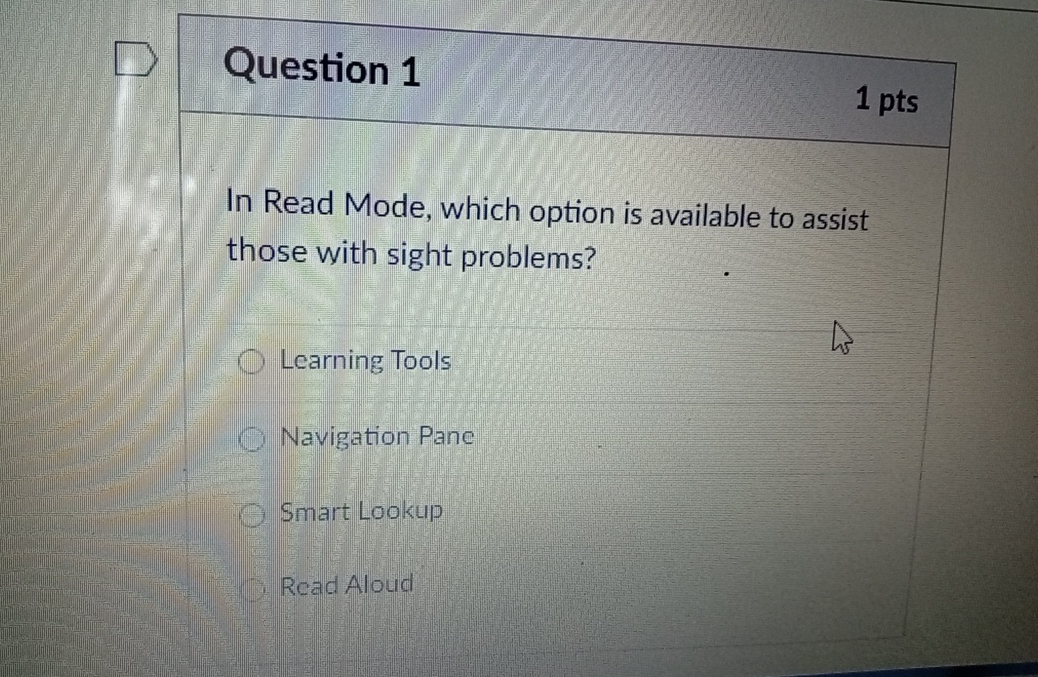 Solved Question 11 ﻿ptsIn Read Mode, which option is | Chegg.com