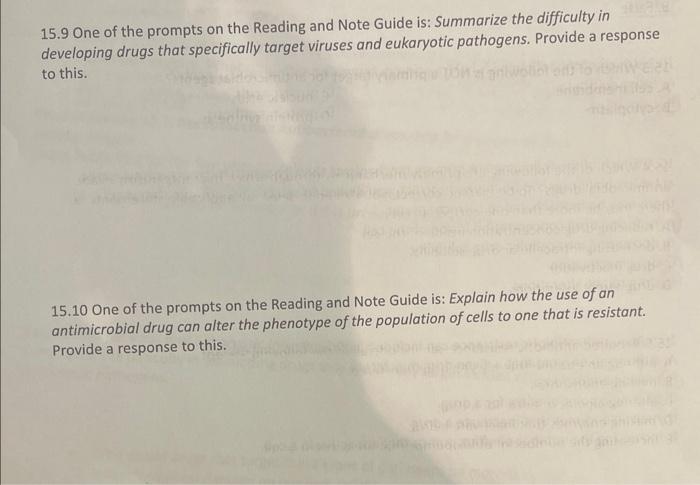 Solved 15.9 One of the prompts on the Reading and Note Guide | Chegg.com