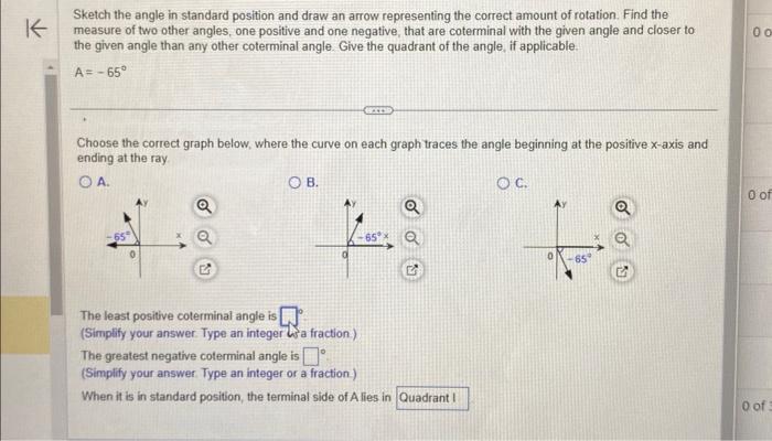 Solved Sketch the angle in standard position and draw an | Chegg.com