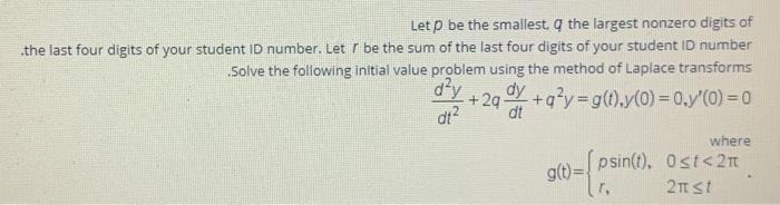 Solved Let p be the smallest, q the largest nonzero digits | Chegg.com
