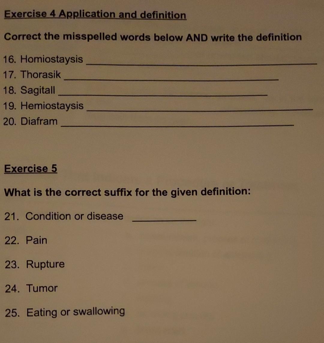 Solved SUFFIXES DEFINITION Process ofviewing 1. -Scopy 2. | Chegg.com