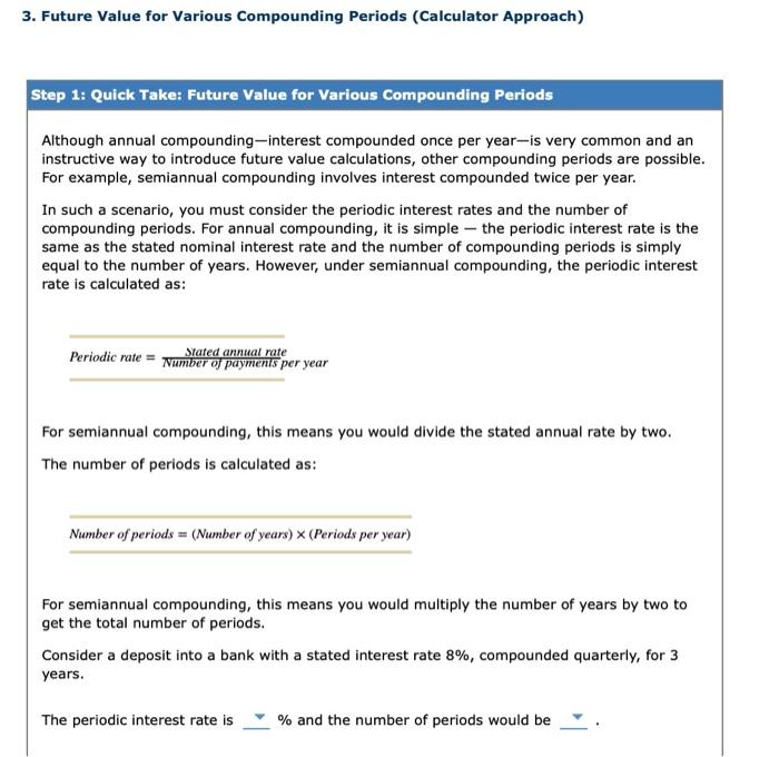 Solved 3. Future Value for Various Compounding Periods | Chegg.com