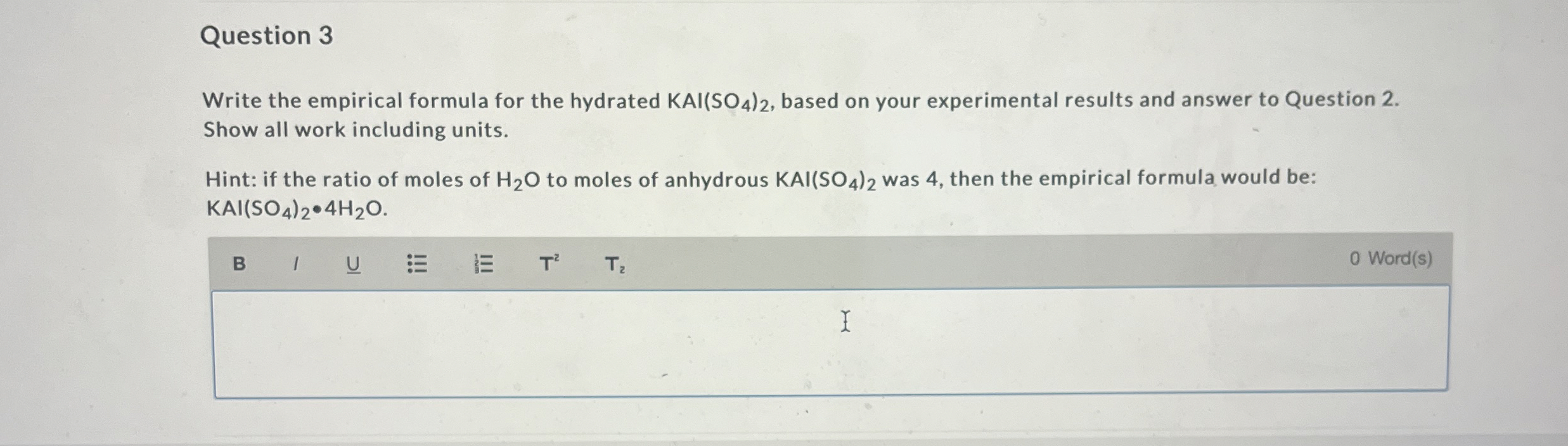 Question 3Write the empirical formula for the | Chegg.com