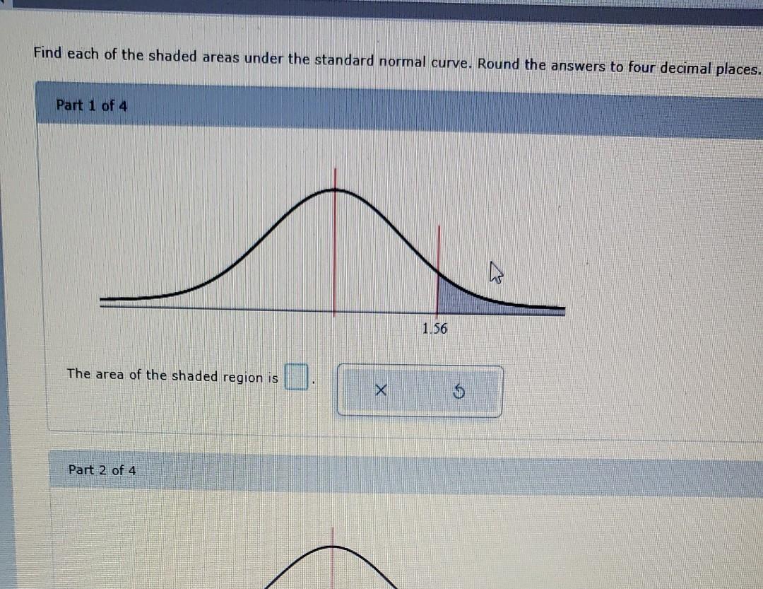 Solved Find each of the shaded areas under the standard | Chegg.com