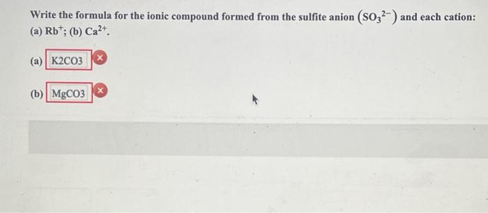 Solved Write the formula for the ionic compound formed from | Chegg.com