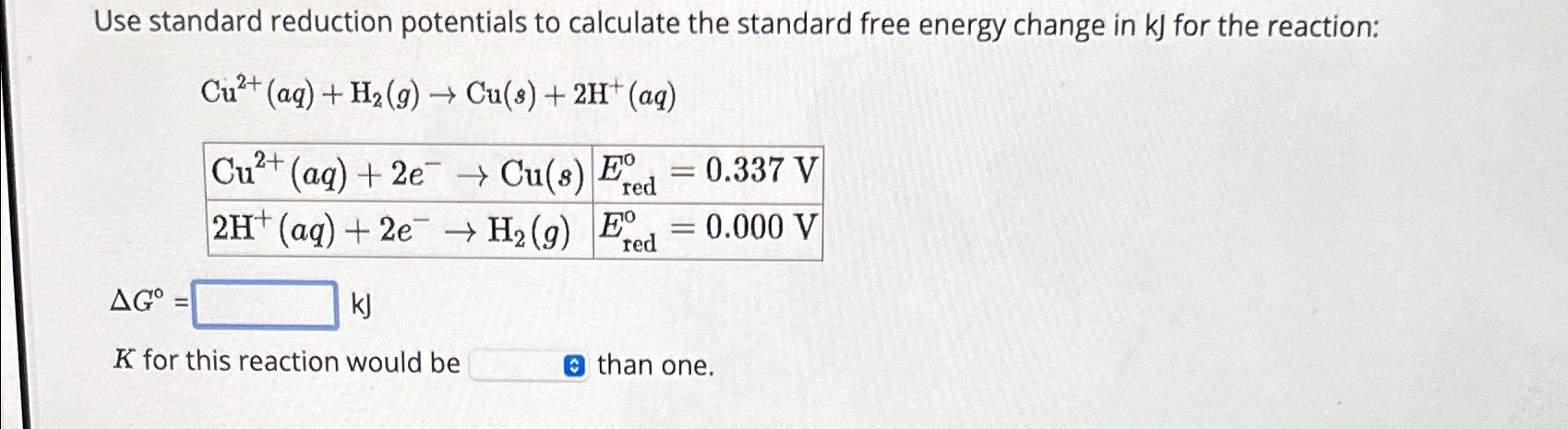 Solved Use Standard Reduction Potentials To Calculate The