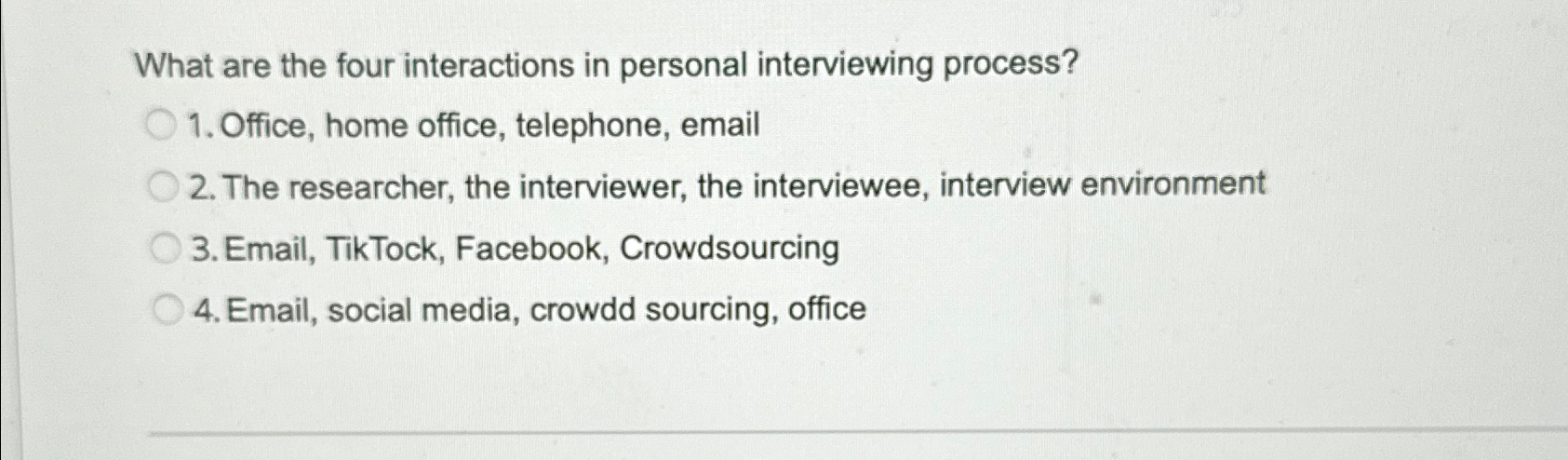 Solved What are the four interactions in personal | Chegg.com