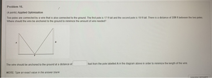 Solved Problem 16. (4 points) Applied Optimization Two poles | Chegg.com