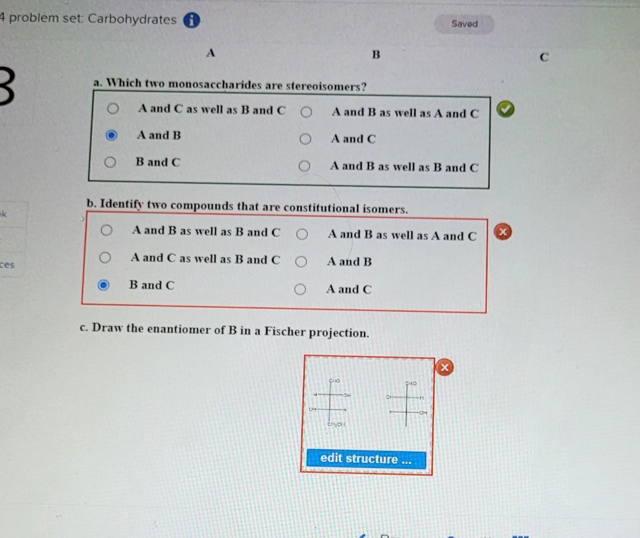 Solved Be sure to answer all parts. Consider monosaccharides | Chegg.com