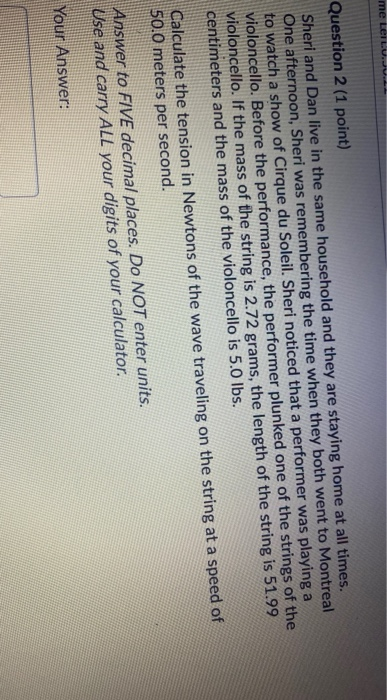 Solved me teilu. Question 2 (1 point) Sheri and Dan live in | Chegg.com