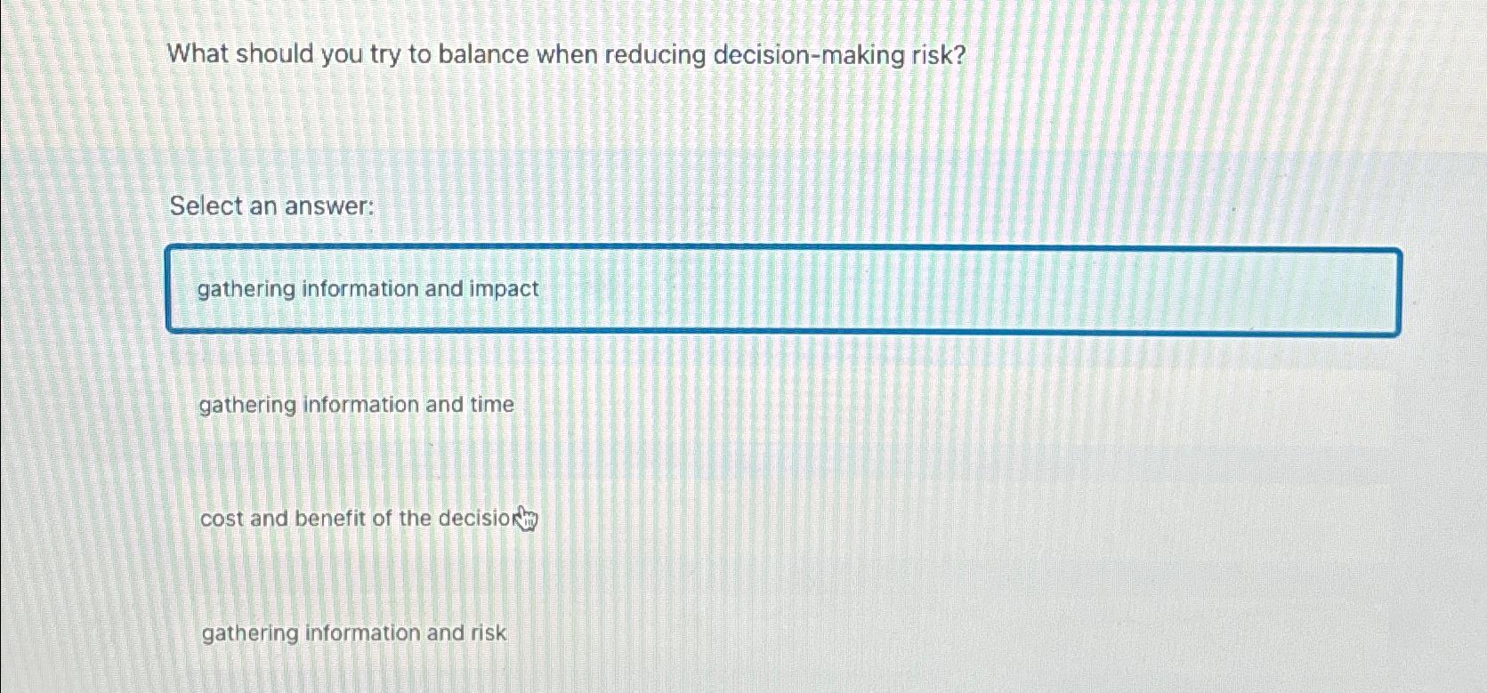 Solved What should you try to balance when reducing | Chegg.com