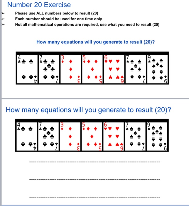 Solved Number 20 Exercise Please use ALL numbers below to | Chegg.com