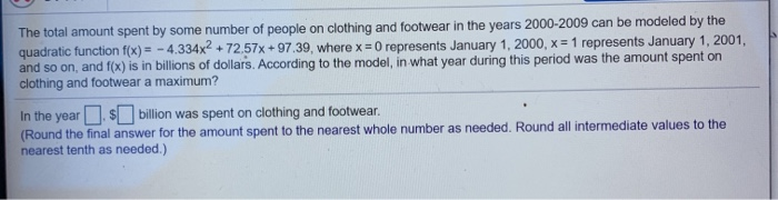 Solved The total amount spent by some number of people on | Chegg.com