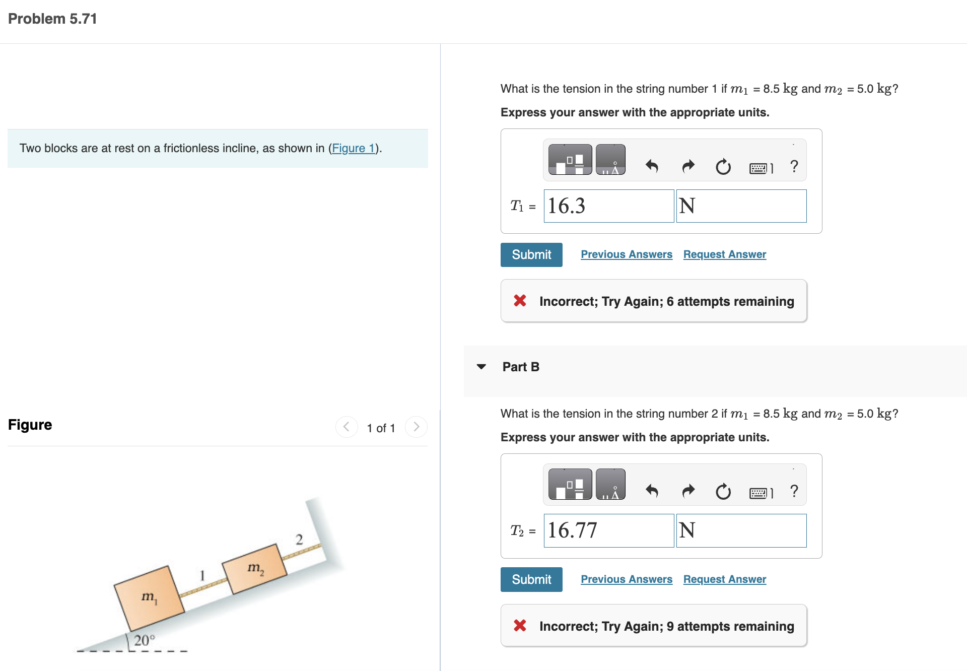 Solved Problem 5.71Two blocks are at ﻿rest on ﻿a | Chegg.com