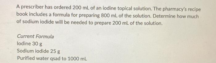 Solved A physician prescribes 1 L of 40% Travasol solution. | Chegg.com