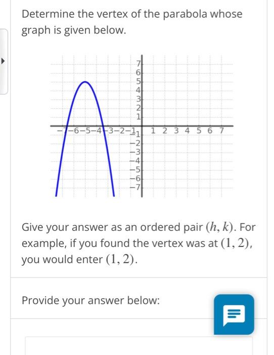 Solved Determine the vertex of the parabola whose graph is | Chegg.com