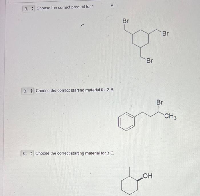 Solved Choose the correct product(s) or reactant(s) for the | Chegg.com