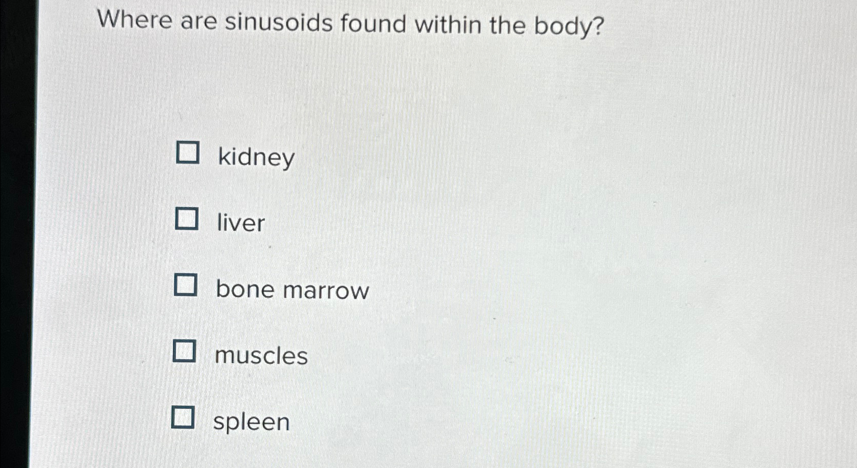 Solved Where are sinusoids found within the | Chegg.com
