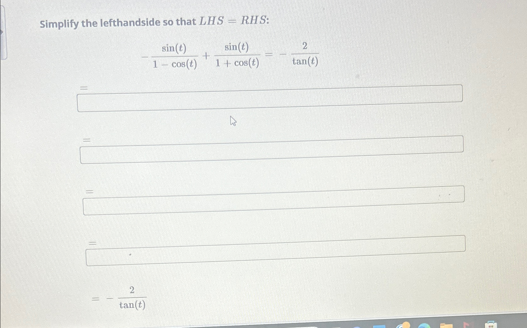 Solved Simplify the lefthandside so that LHS=RHS | Chegg.com