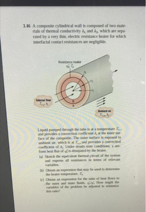 Solved 3.46 A composite cylindrical wall is composed of two | Chegg.com