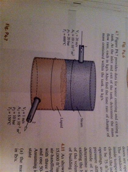 Solved provides data for water entering and exiting a tank. | Chegg.com