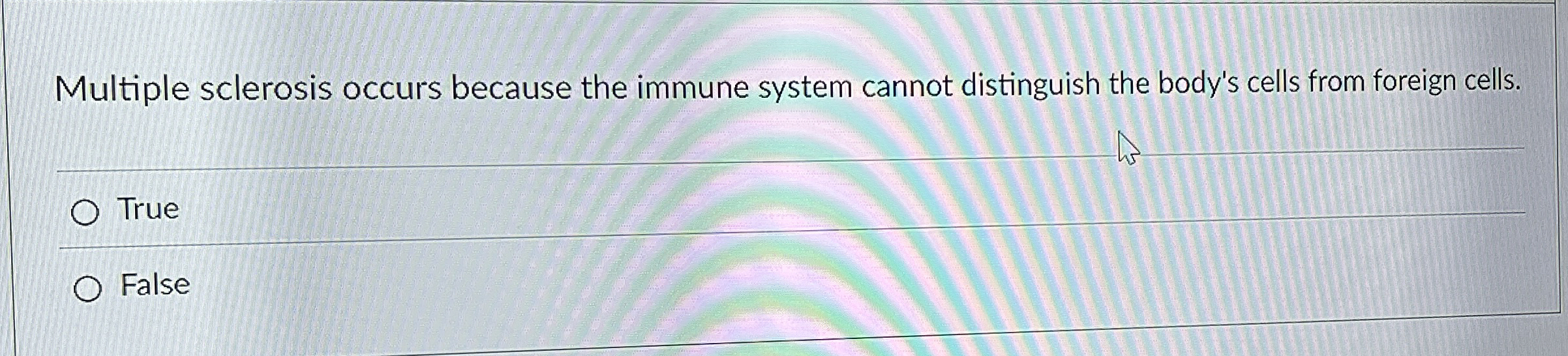 Solved Multiple sclerosis occurs because the immune system | Chegg.com
