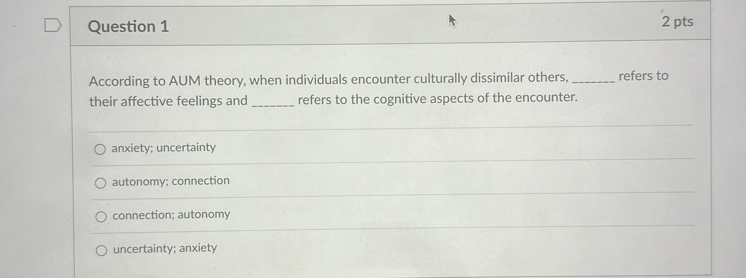 Solved Question 12 ﻿ptsAccording to AUM theory, when | Chegg.com