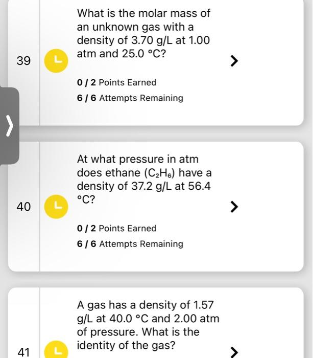 Solved What is the molar mass of an unknown gas with a | Chegg.com
