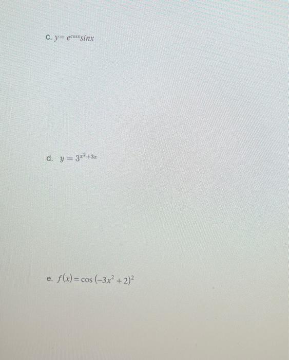 Solved 3. Differentiate the following. Simplify your | Chegg.com