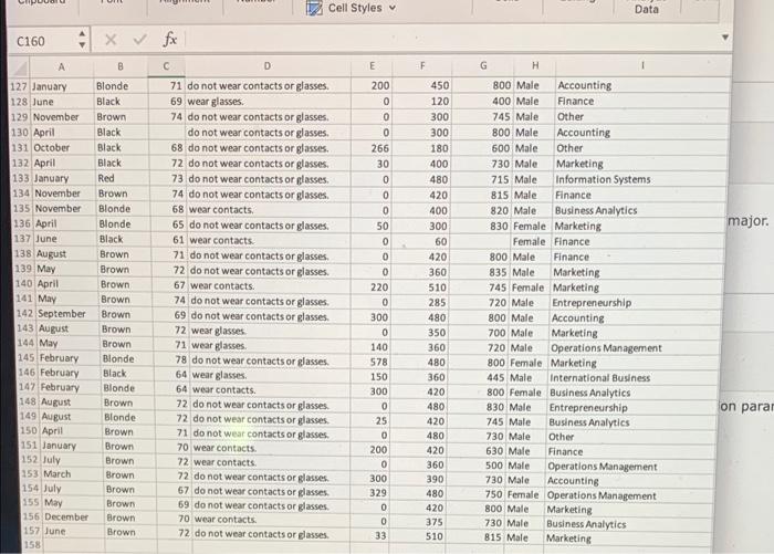 Solved Consider the file: Student Data Create a Pivot Table | Chegg.com