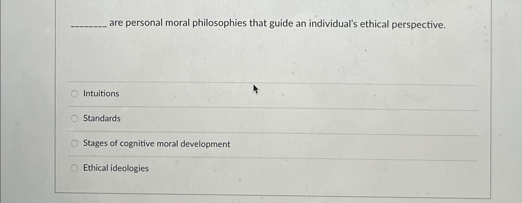 Solved are personal moral philosophies that guide an | Chegg.com