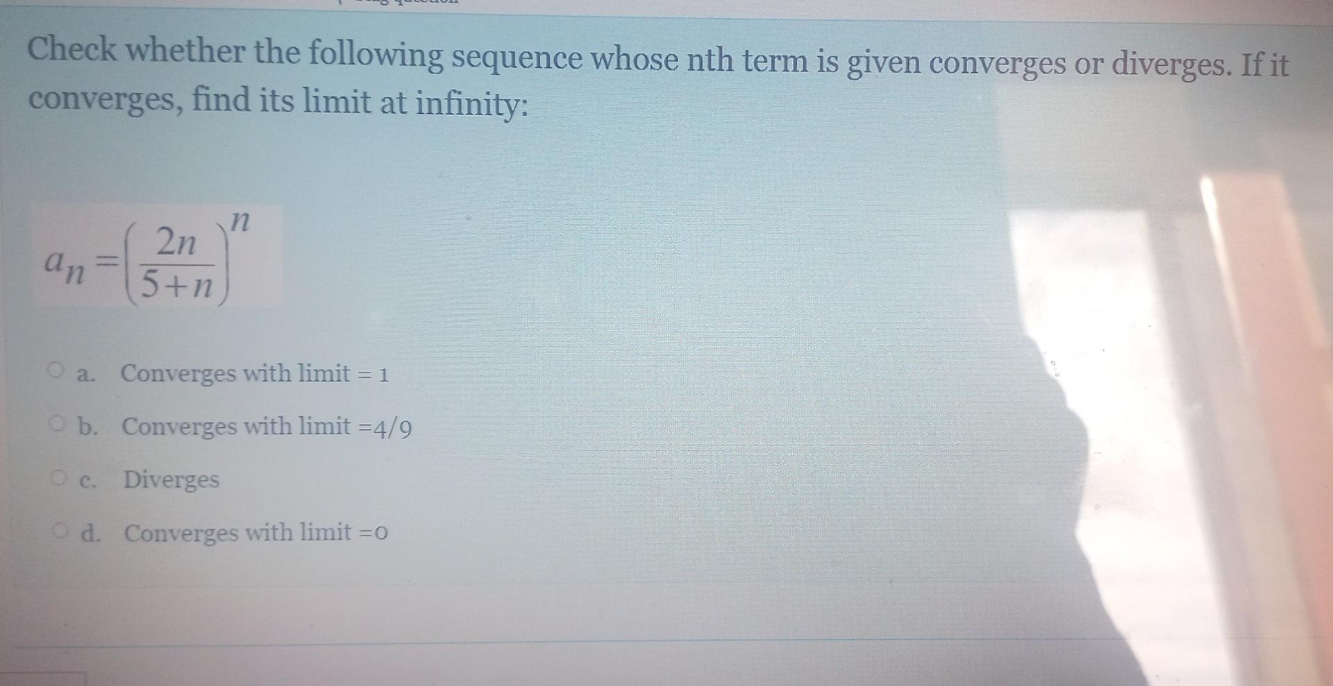 Solved Check whether the following sequence whose nth term | Chegg.com