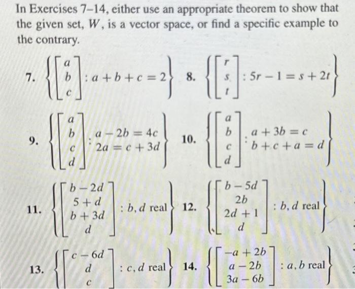 Solved In Exercises 7-14, either use an appropriate theorem | Chegg.com