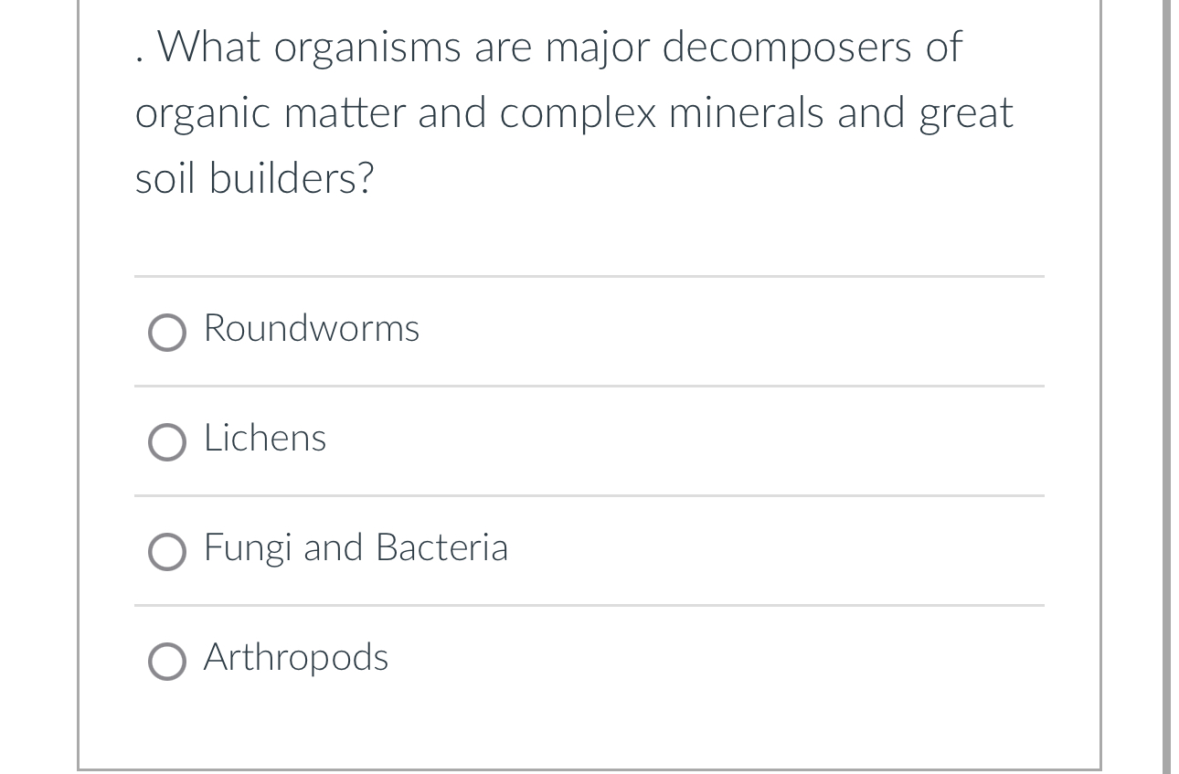 Solved What organisms are major decomposers of organic | Chegg.com