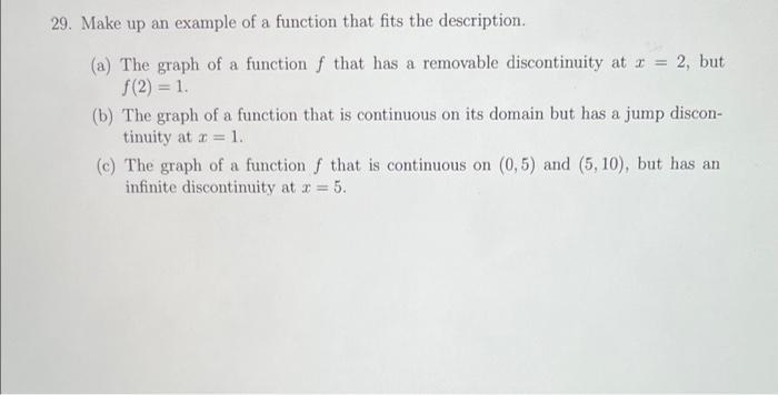 Solved 29. Make up an example of a function that fits the | Chegg.com